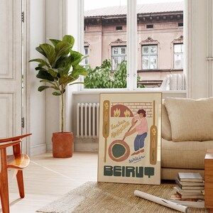 Zaatar Manoushe Print - Beirut Collection, Lebanon Art, Arabic Art ...