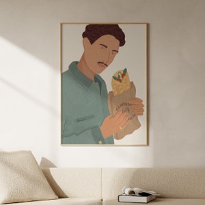 Manoushe Portrait Print - Mid Century Print, Lebanon Art, Street Food ...