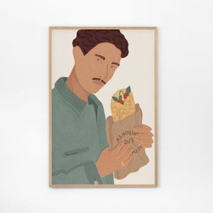 Manoushe Portrait Print - Mid Century Print, Lebanon Art, Street Food ...