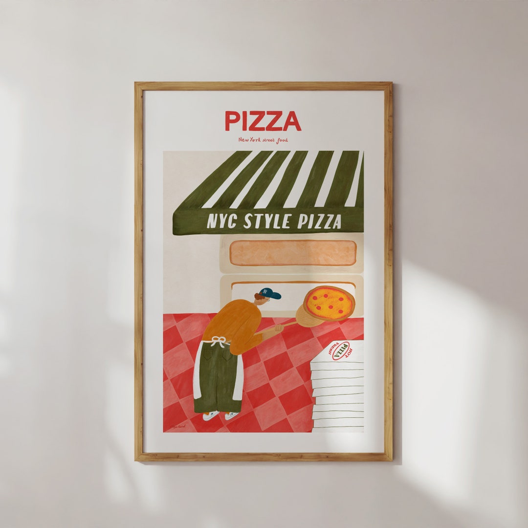 Pizza new York Street Food Art Print Museum Poster, Pizza Art, NYC ...