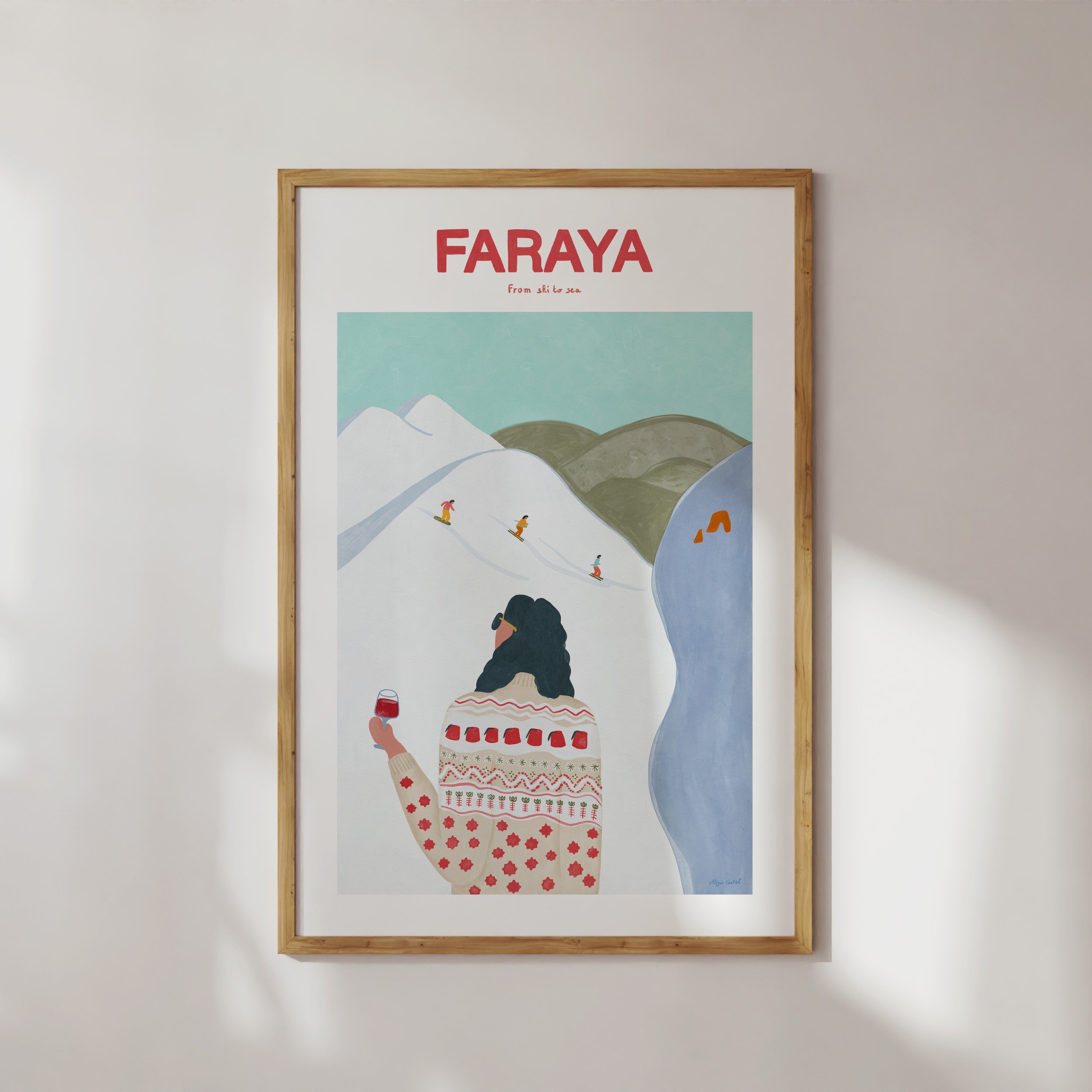 Faraya from Ski to Sea Art Print Museum Poster, Lebanon Art, Faraya ...