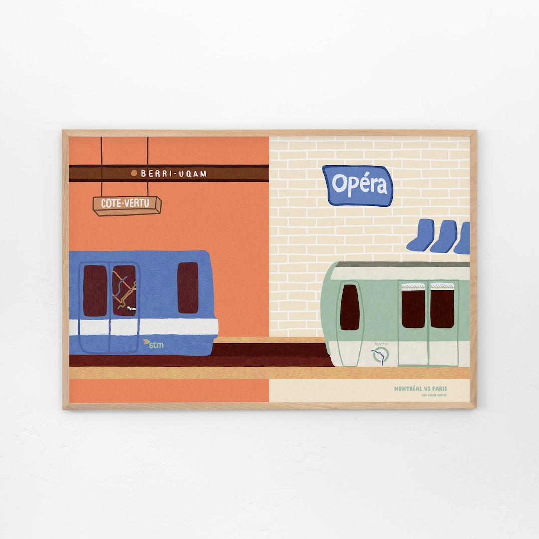 The Subway Print - Stm Vs Ratp - Montreal Vs Paris Art, Parisian Metro ...