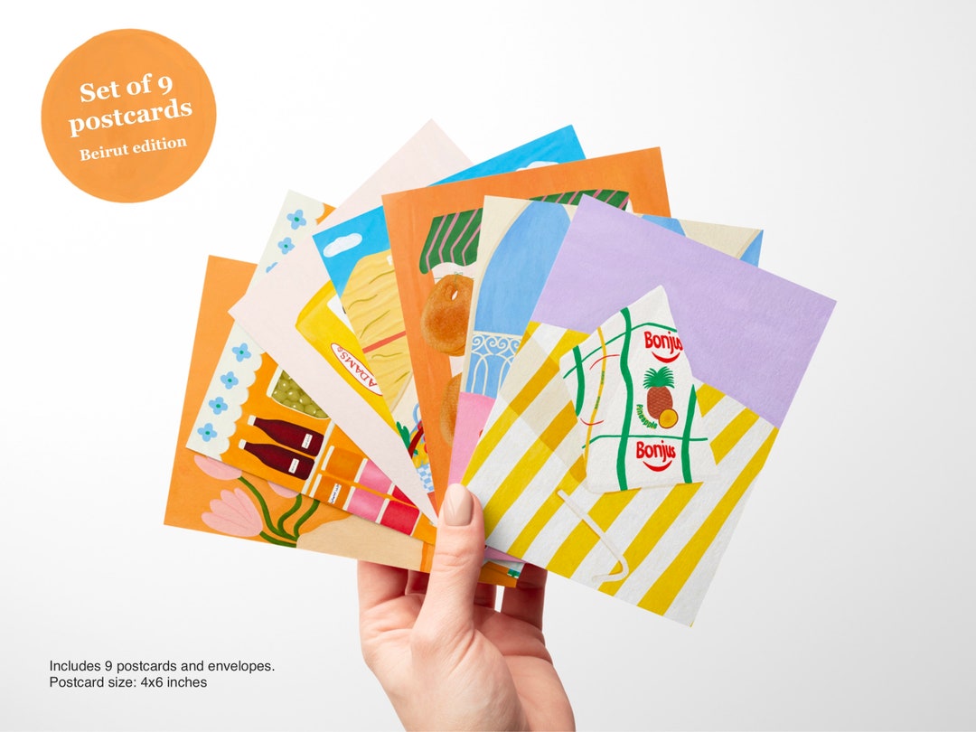 Postcards - Pack of 9 Postcards With Envelopes - Beirut Souvenirs ...