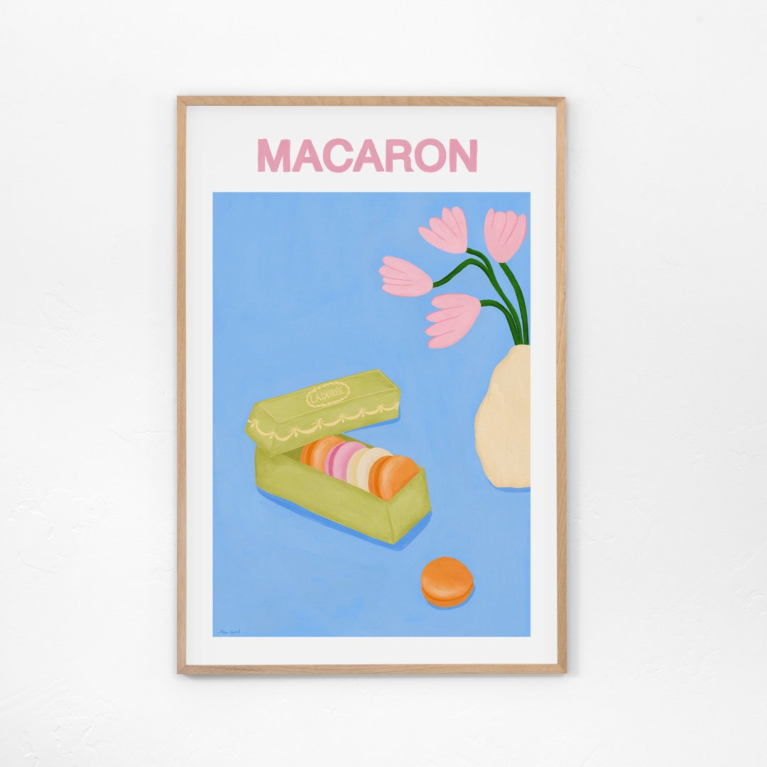 Macaron Art Print - Museum Poster, France Art, Food Poster, French Food ...