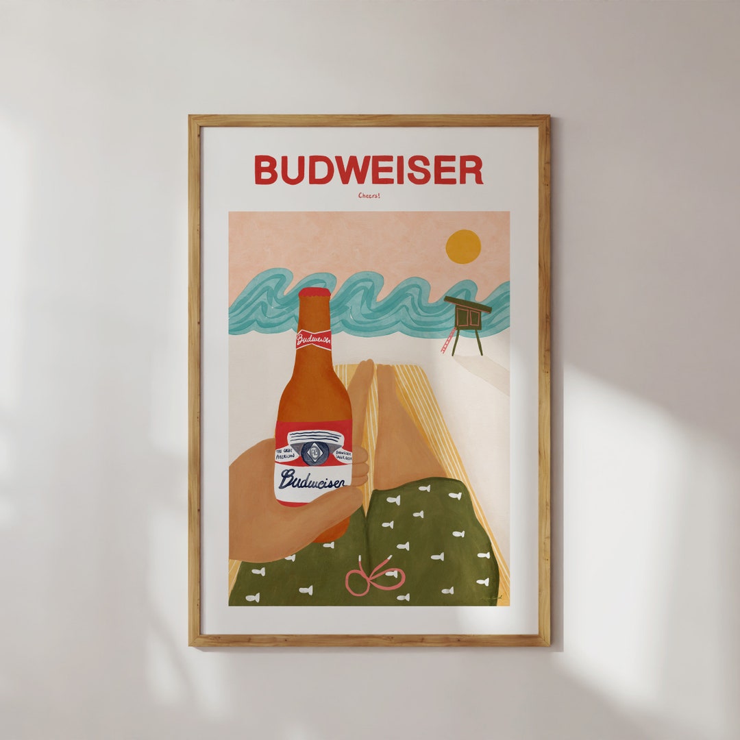 Impression d'art Budweiser cheers Affiche de musée, Art de la bière et ...