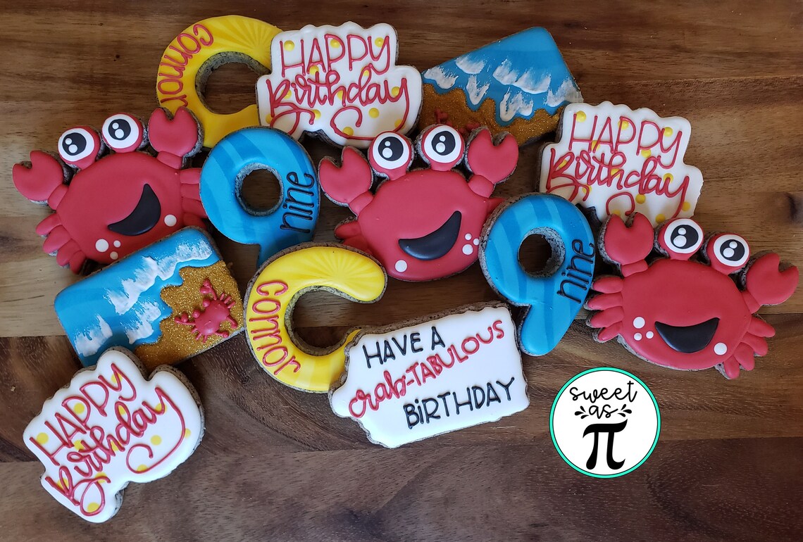 Crab Sugar Cookies - Decorated Sugar Cookies - Etsy