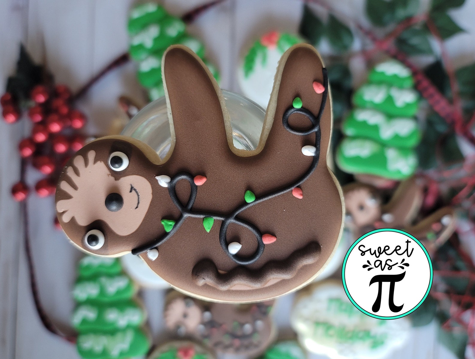 Sloth Christmas Cookies Decorated Sugar Cookies - Etsy