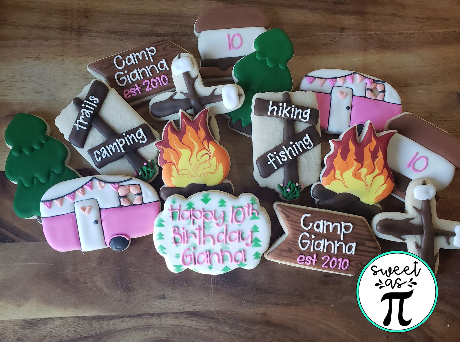 Camping Themed Birthday Sugar Cookies Decorated Sugar | Etsy
