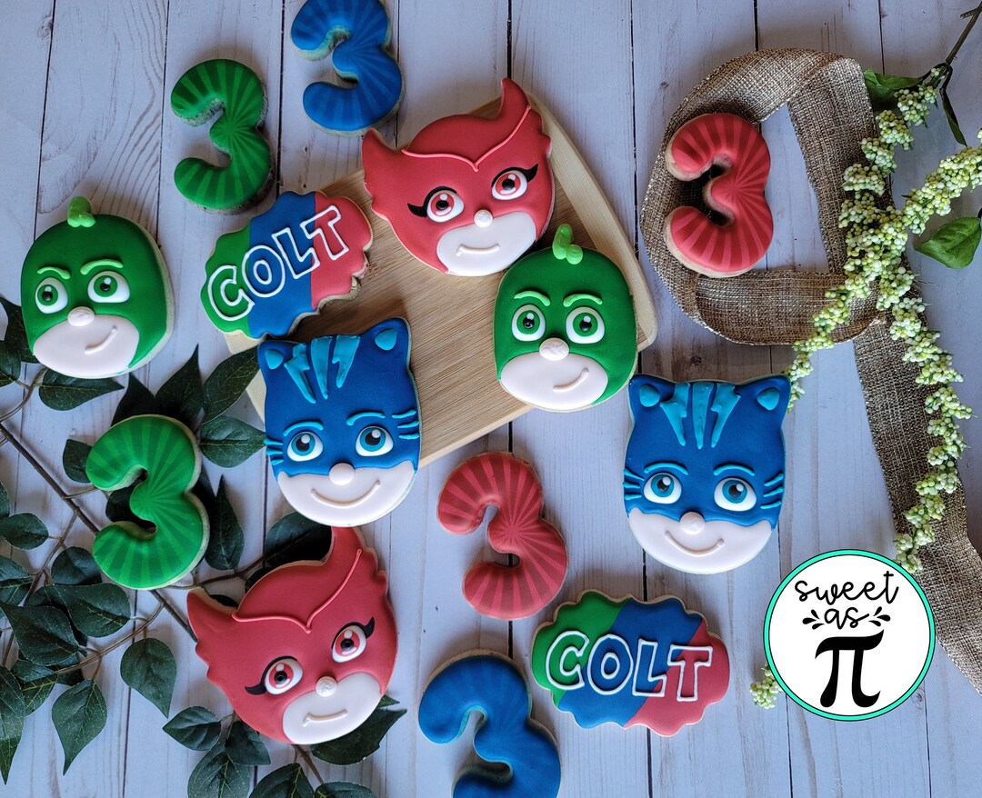 PJ Masks Themed Sugar Cookies - Decorated Sugar Cookies - Etsy