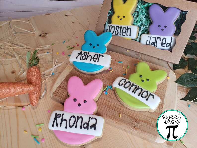 Name Plaque Place Setting Easter Cookies Decorated Cookies - Etsy