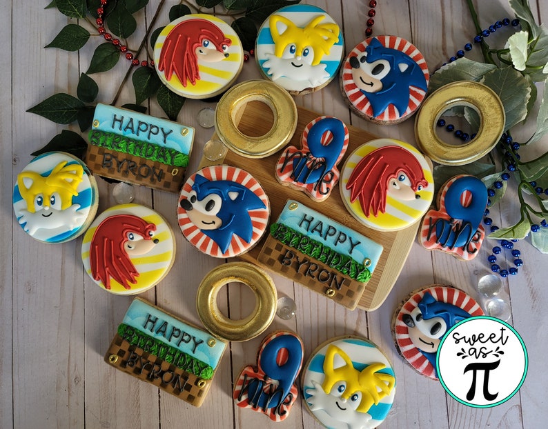 Sonic Hedgehog Birthday Sugar Cookies: Decorated Party Favors - Etsy