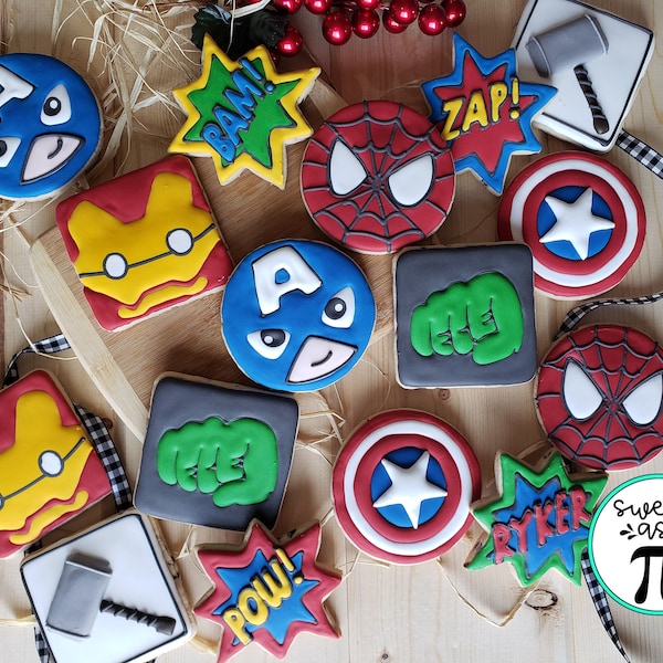 Superhero Cookies - Etsy
