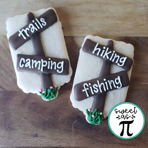 Camping Themed Birthday Sugar Cookies - Decorated Sugar Cookies - Etsy