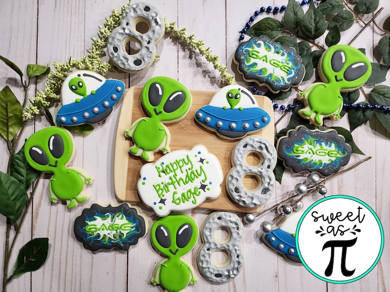 Alien Out of This World Birthday Sugar Cookies Decorated - Etsy