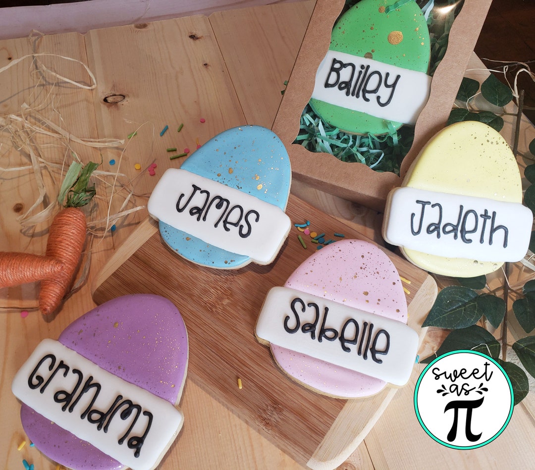 Name Plaque - Place Setting Easter Cookies - Decorated Cookies - Etsy