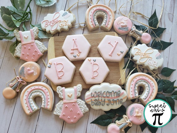 Boho Baby Girl Baby Shower Sugar Cookies Decorated Sugar | Etsy
