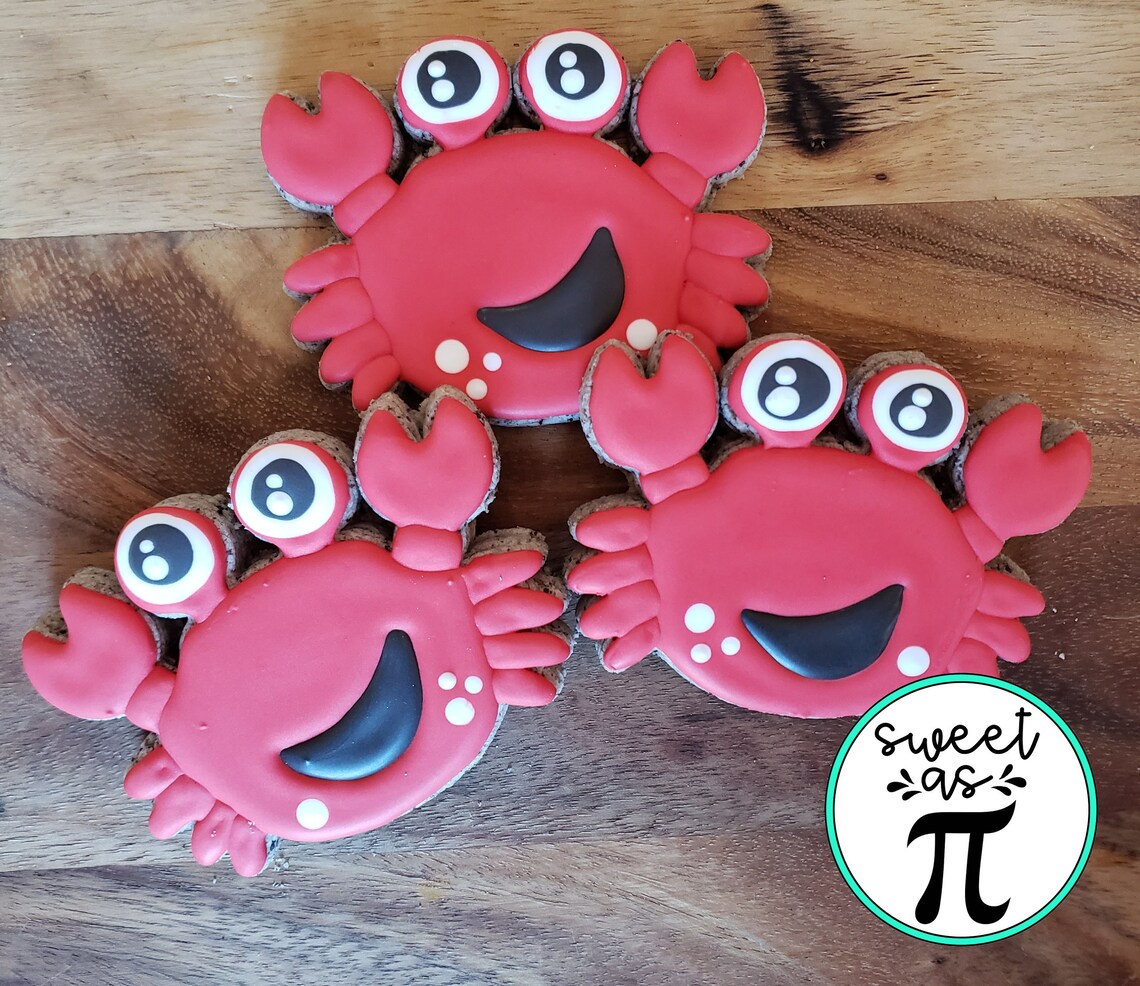 Crab Sugar Cookies - Decorated Sugar Cookies - Etsy