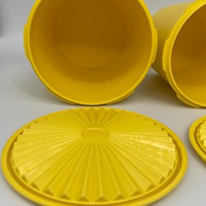 Vintage Tupperware - Yellow With Silver Design - Etsy