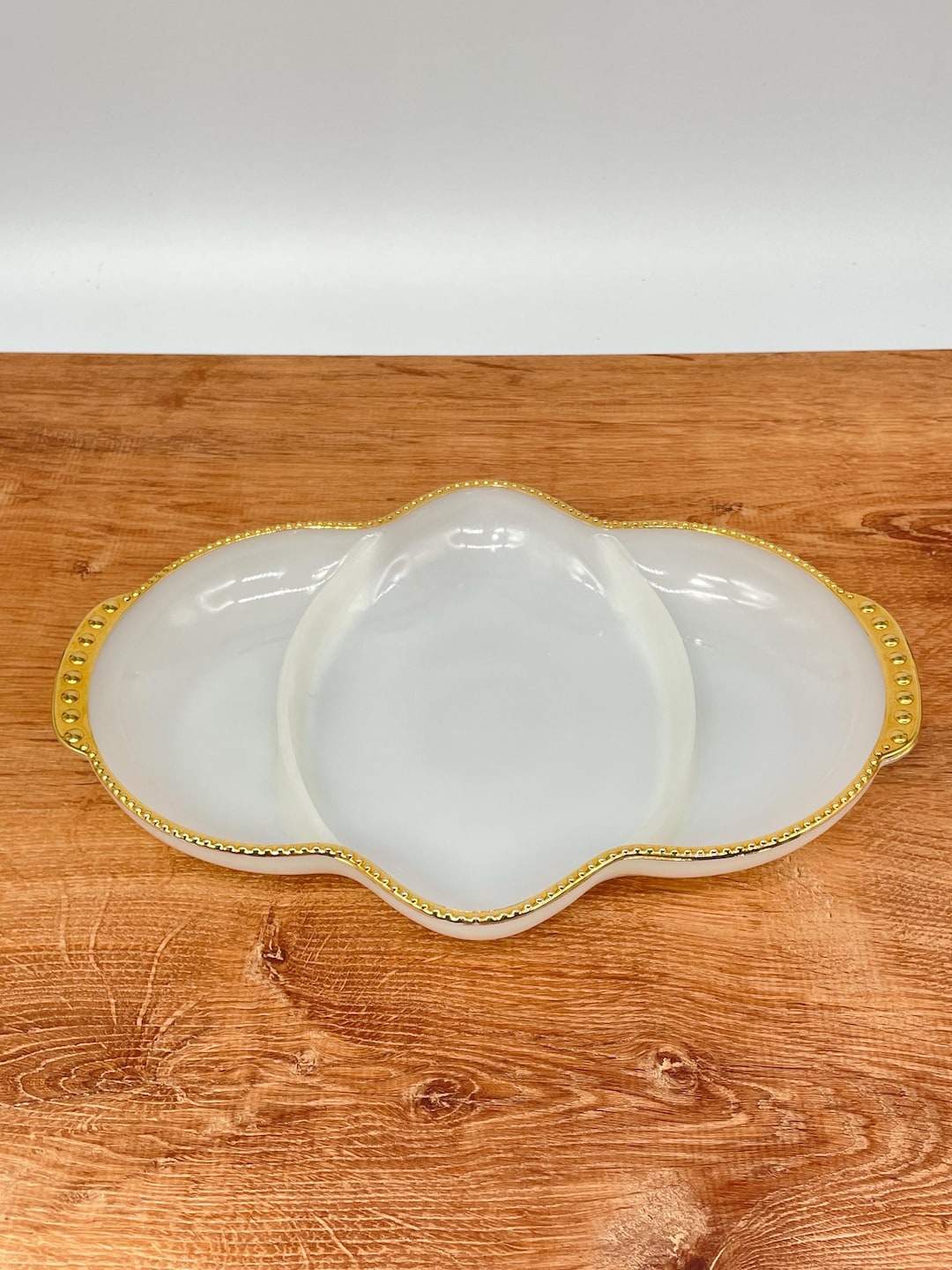 Fire King Divided Relish Dish Vachina Milk Glass - Etsy