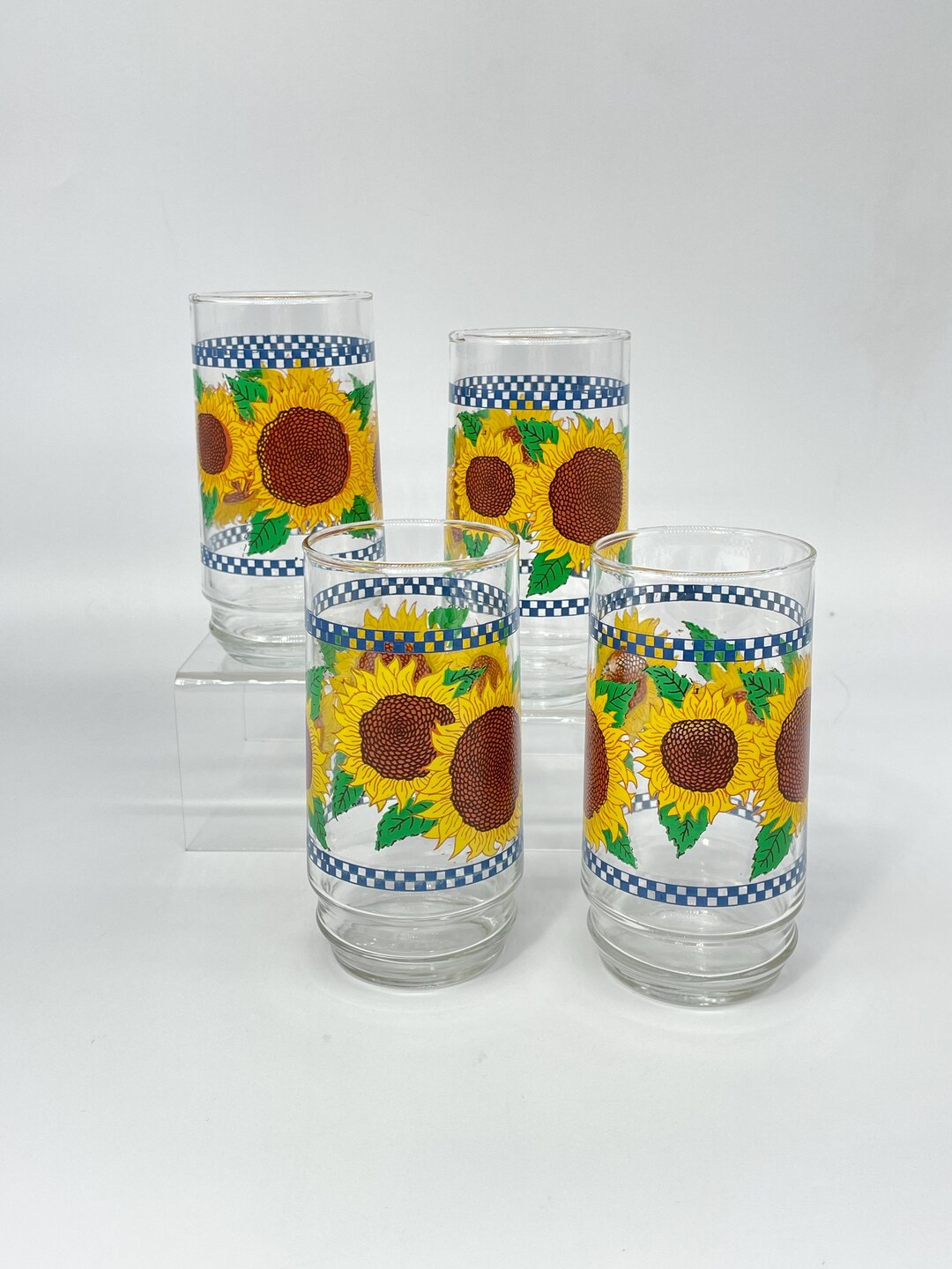 Vintage Sunflower Drinking Glasses - Etsy