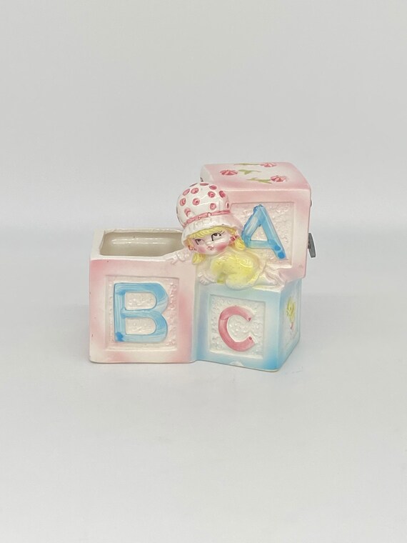 Vintage Baby Planter ABC Blocks | Etsy