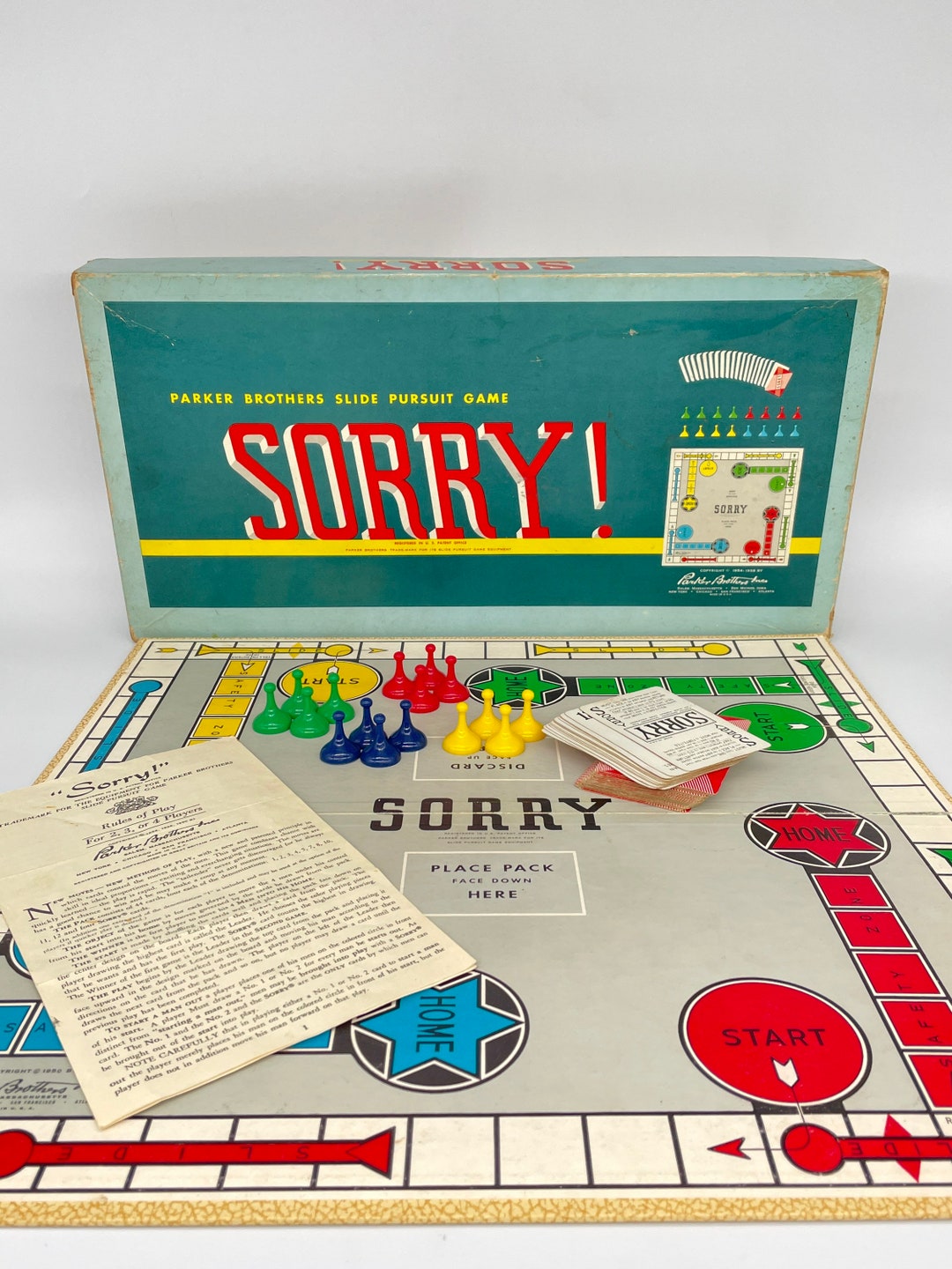 Sorry Board Game Vintage Parker Brothers 1958 SORRY - Etsy