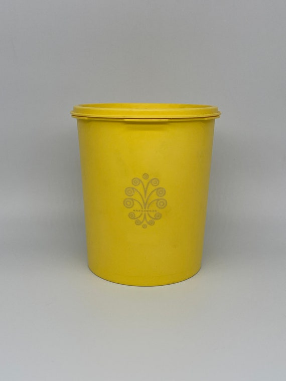 Vintage Tupperware Yellow With Silver Design - Etsy