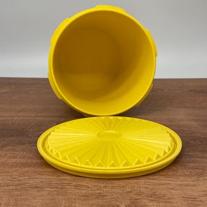 Vintage Tupperware Yellow With Silver Design - Etsy