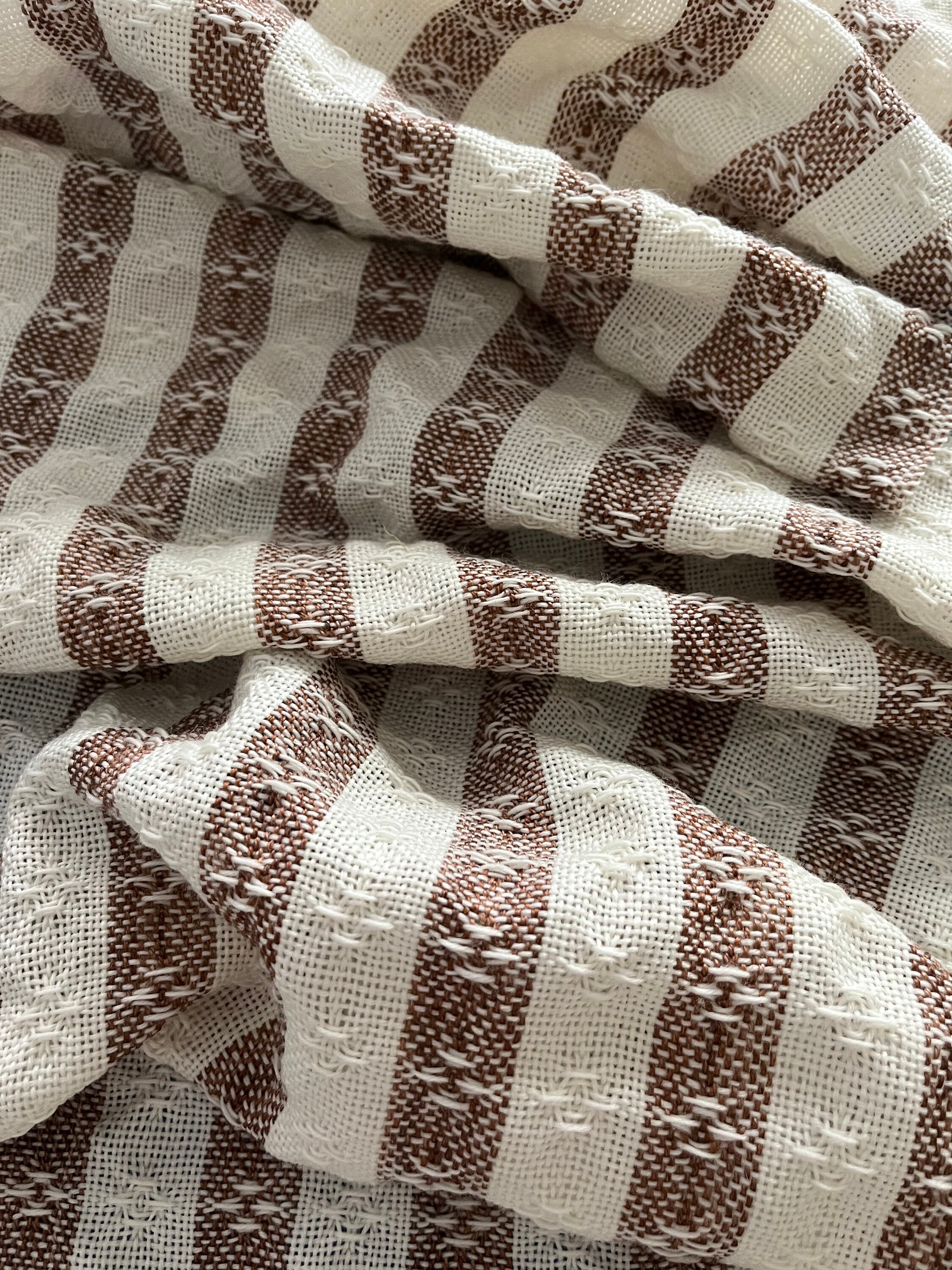 Handwoven Copper and White Striped Merino, Blue-faced Leicester, and ...