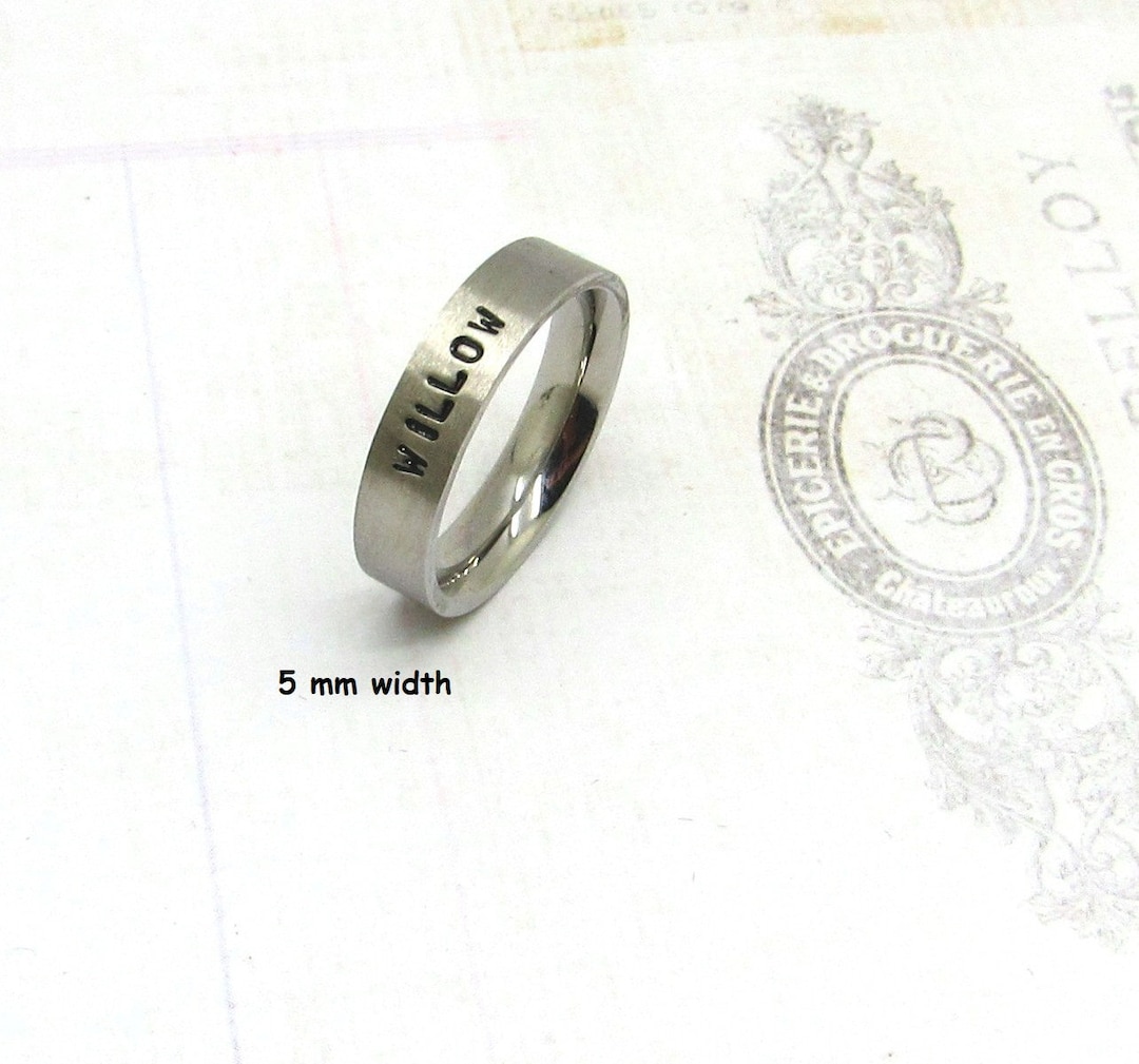 Custom Name Ring*stacking Ring*hand Stamp Ring*wedding Band*personalize ...