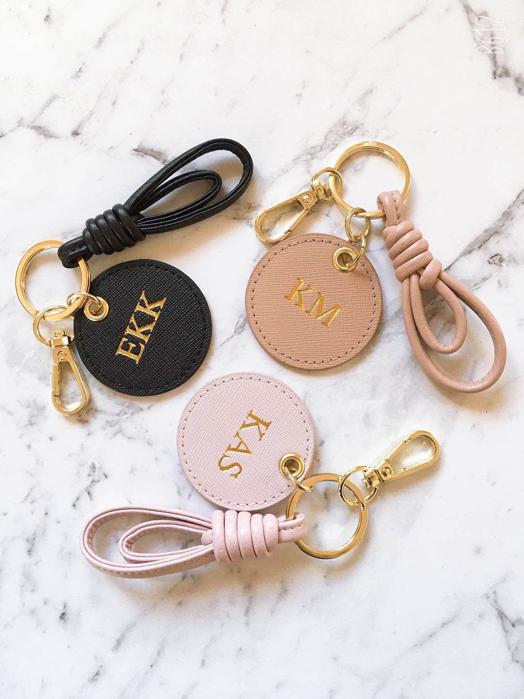 PERSONALISED MONOGRAMMED KEYRING Saffiano Leather Keyrings - Etsy Australia