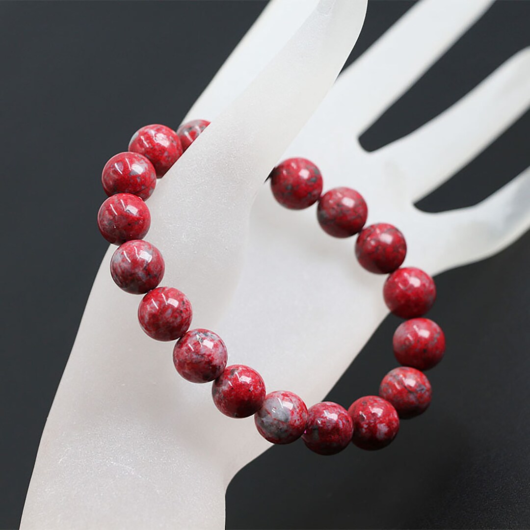 Natural 7A Premium 10mm Cinnabar Bracelet Cinnabar Stone - Etsy