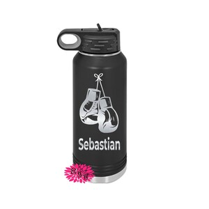 Engraved Water Bottle, Personalized Boxing Water Bottle With Straw, 4 ...