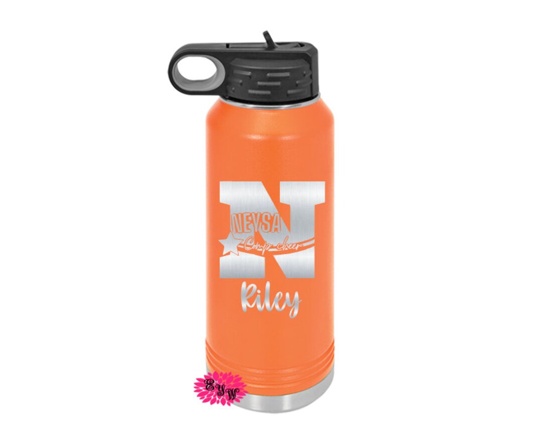 NEYSA Cheer 17 Orange 32oz Engraved Water Bottles Names in Font 64. - Etsy