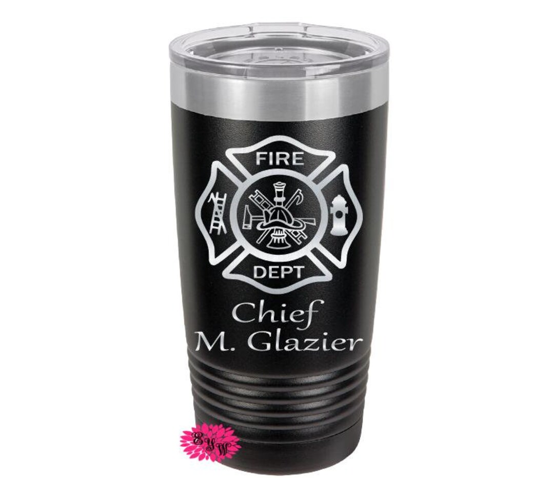 Engraved 20oz Tumbler, Firefighter Etched Tumbler, Fireman Gift, Slider ...