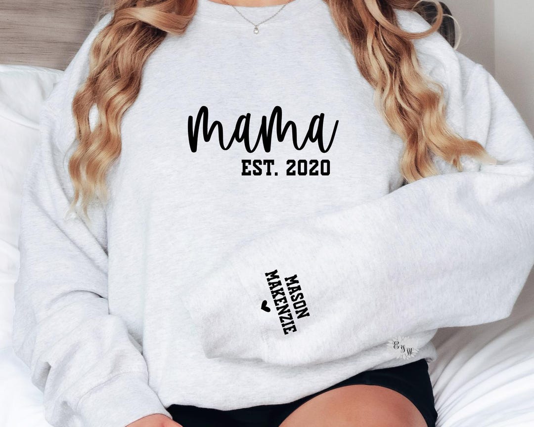 Mama Sweatshirt, Mama Established Sweatshirt, Personalized Mama EST ...