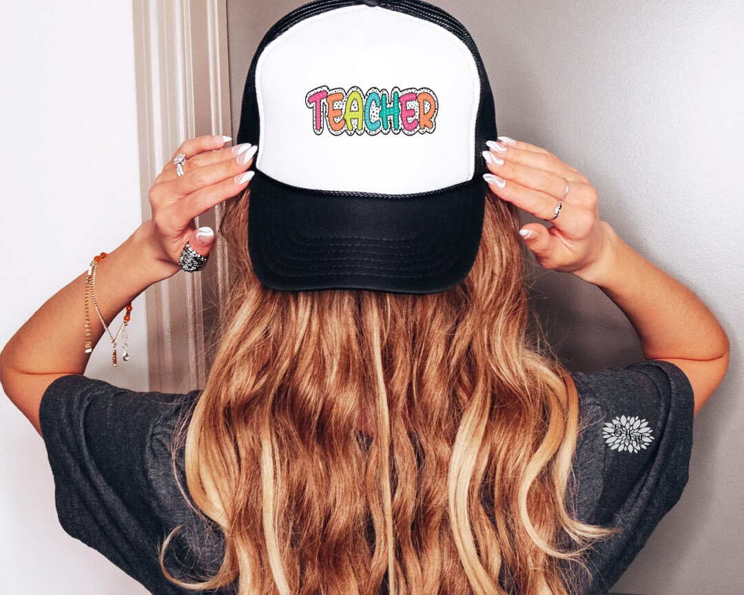 Otto Hat, Teacher Trucker Hat, Teacher Dalmation Letters Foam Trucker ...