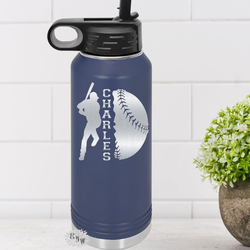 Baseball Engraved Bottle - Etsy