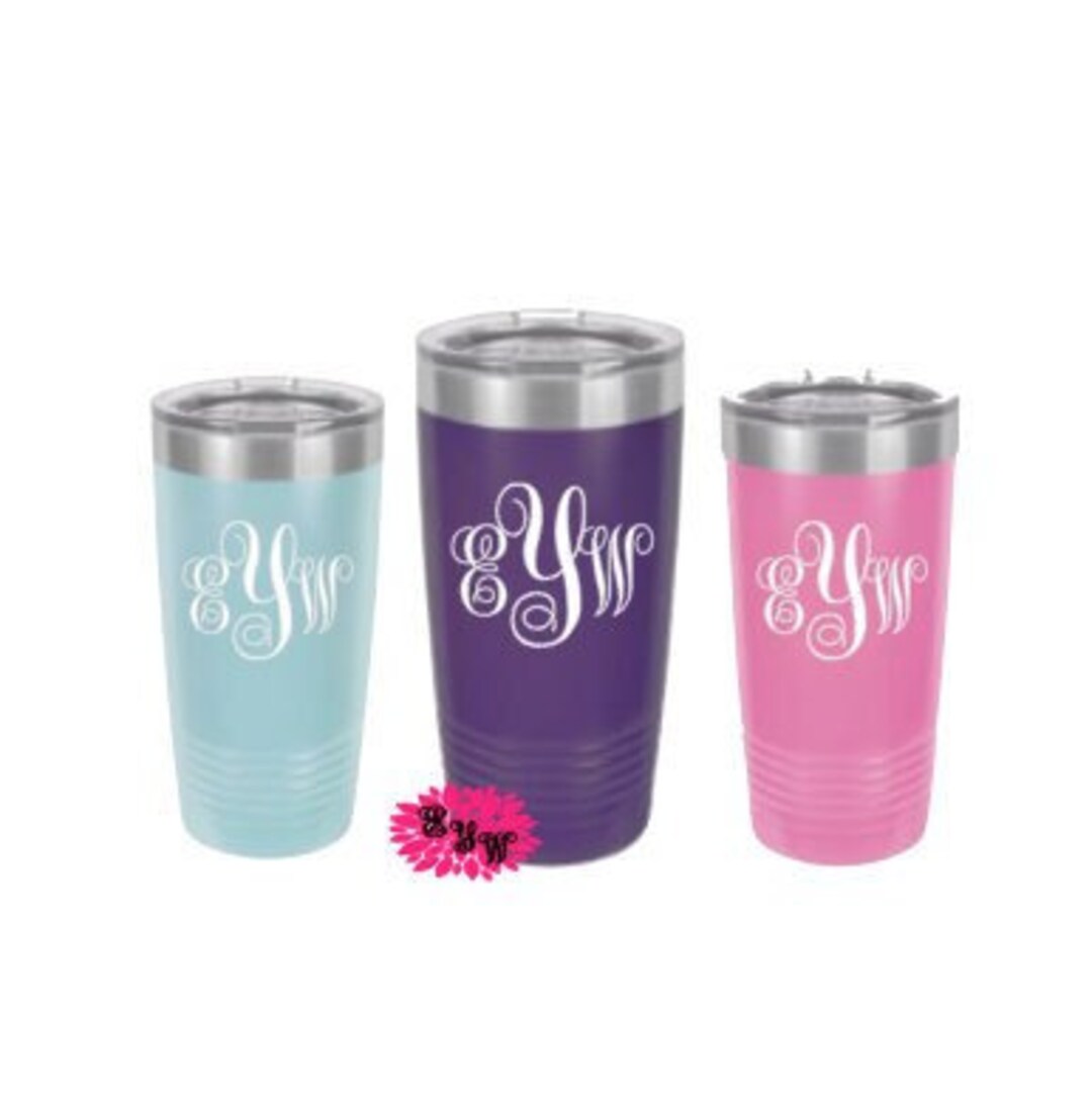 Engraved 20oz Tumbler, Personalized Etched Tumbler, Monogram Stainless ...