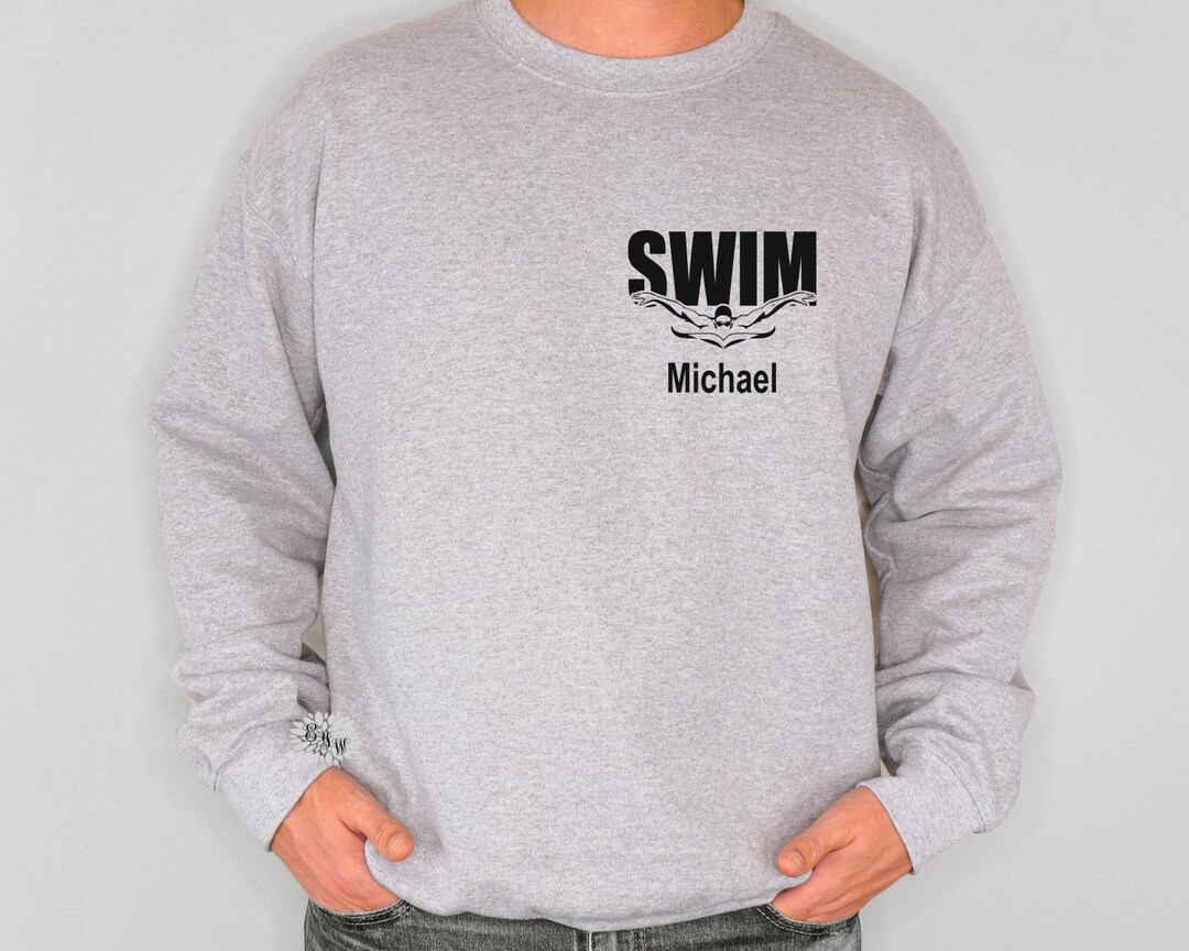 Swim Sweatshirt, Personalized Swim Sweatshirt, Male Swim Sweatshirt ...