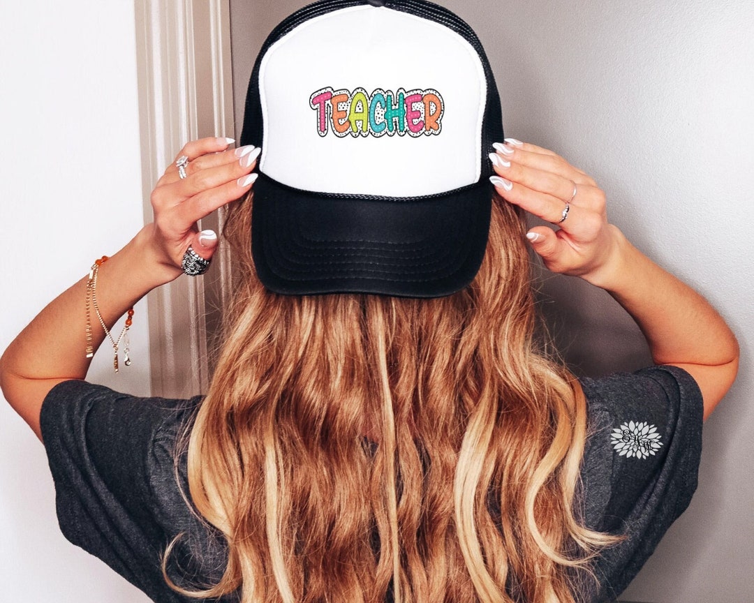 Otto Hat, Teacher Trucker Hat, Teacher Dalmation Letters Foam Trucker ...