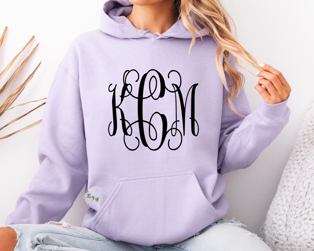 Monogram Hoodie, Monogrammed Sweatshirt, Personalized Adult Sweatshirt ...