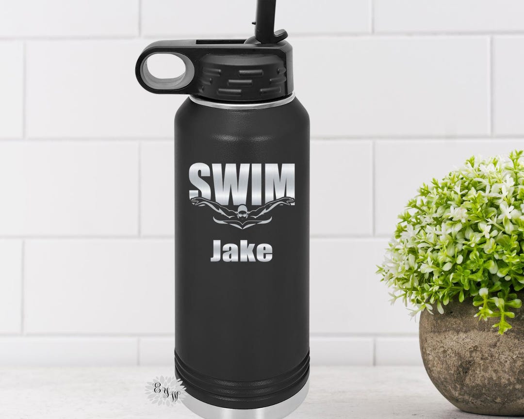 Engraved Water Bottle, Personalized Swim Bottle, Etched Water Bottle ...