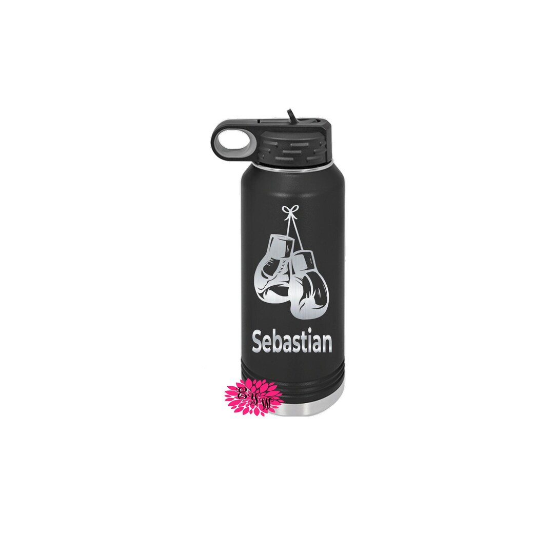 Engraved Water Bottle, Personalized Boxing Water Bottle With Straw, 4 ...