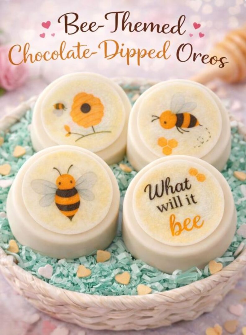 6 Adorable Bee-themed Chocolate-dipped Oreos for Baby Shower, Spring ...