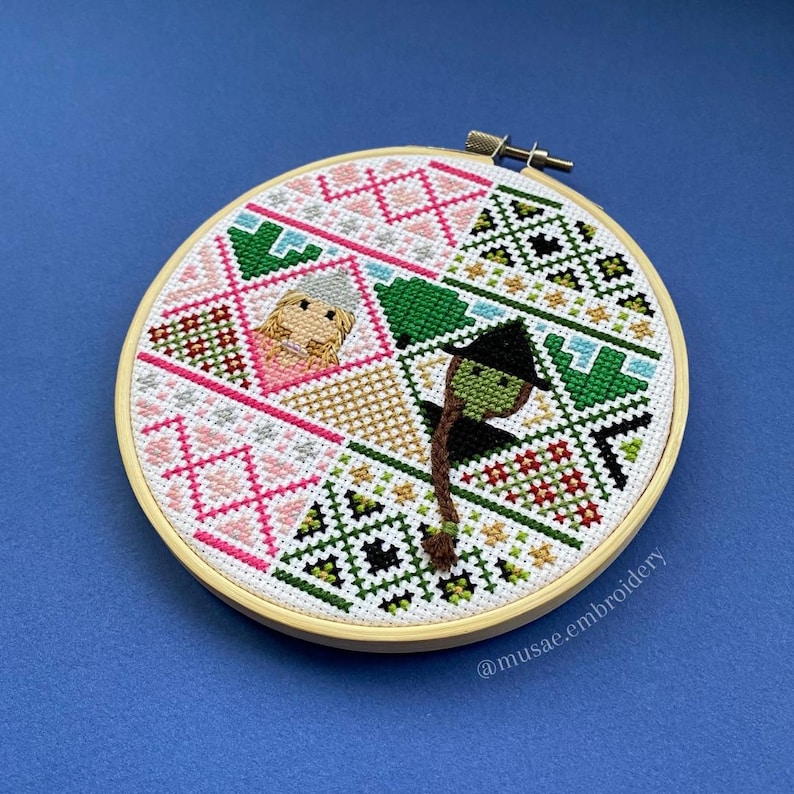 Wicked Inspired Cross-stitched Embroidery Loop - Etsy