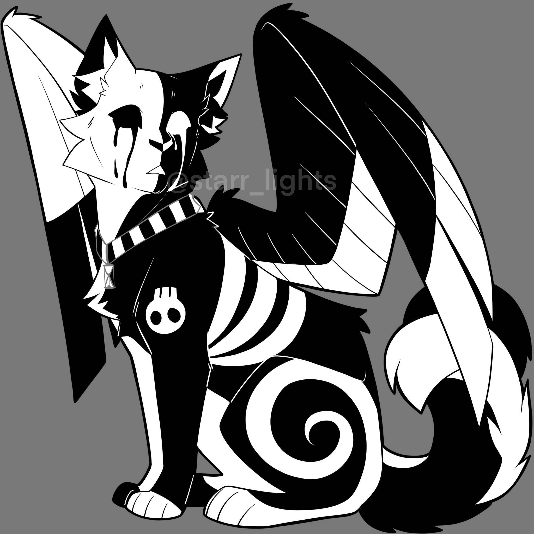 Black Winged Wolf Pup