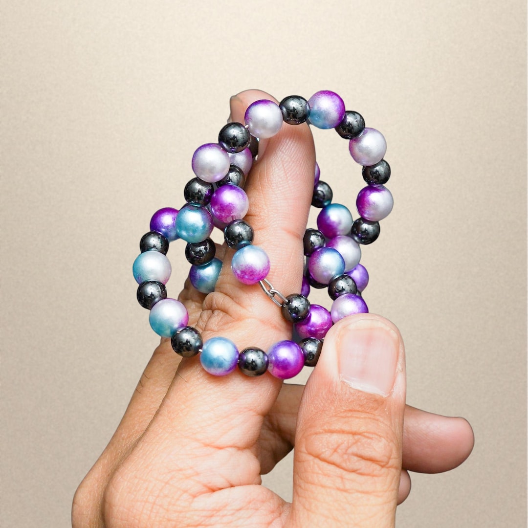 Interlocking Ring Fidget Toy – Handmade Beaded Desk Fidget for Finger ...