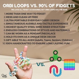 Variety Material Beaded Orbi Loops - Handheld Interlinked Wire Fidget Rings for Fun Interaction ...