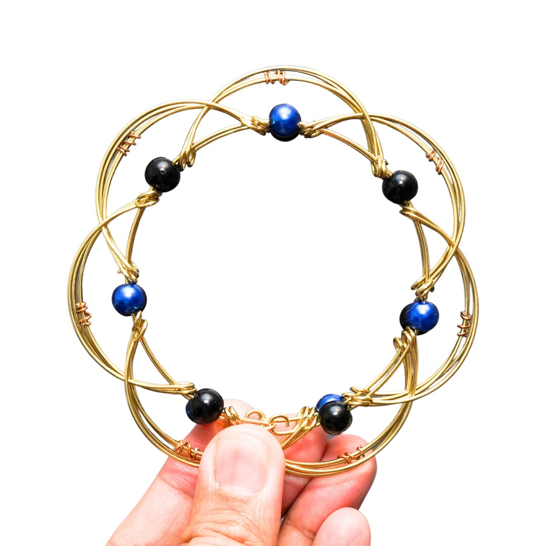 Shadow Sapphire Royal Blue ABS Beads Paired With Black Glass Beads ...